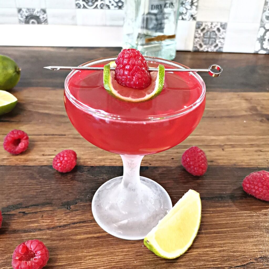 Raspberry Gimlet Cocktail Recipe - Foodiosity