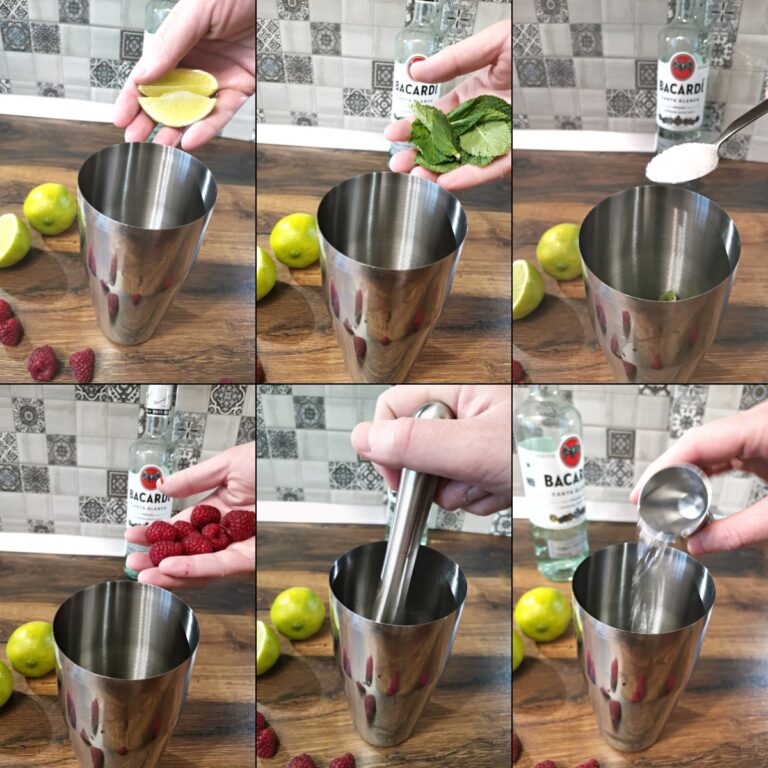 Raspberry Mojito Cocktail Recipe - Foodiosity