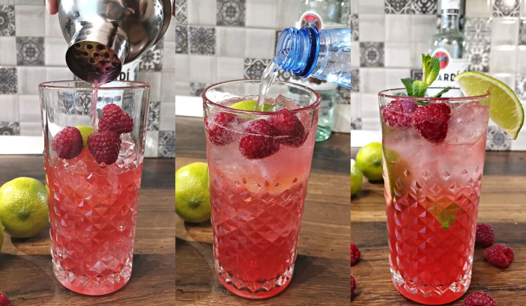 Raspberry Mojito Cocktail Recipe - Foodiosity