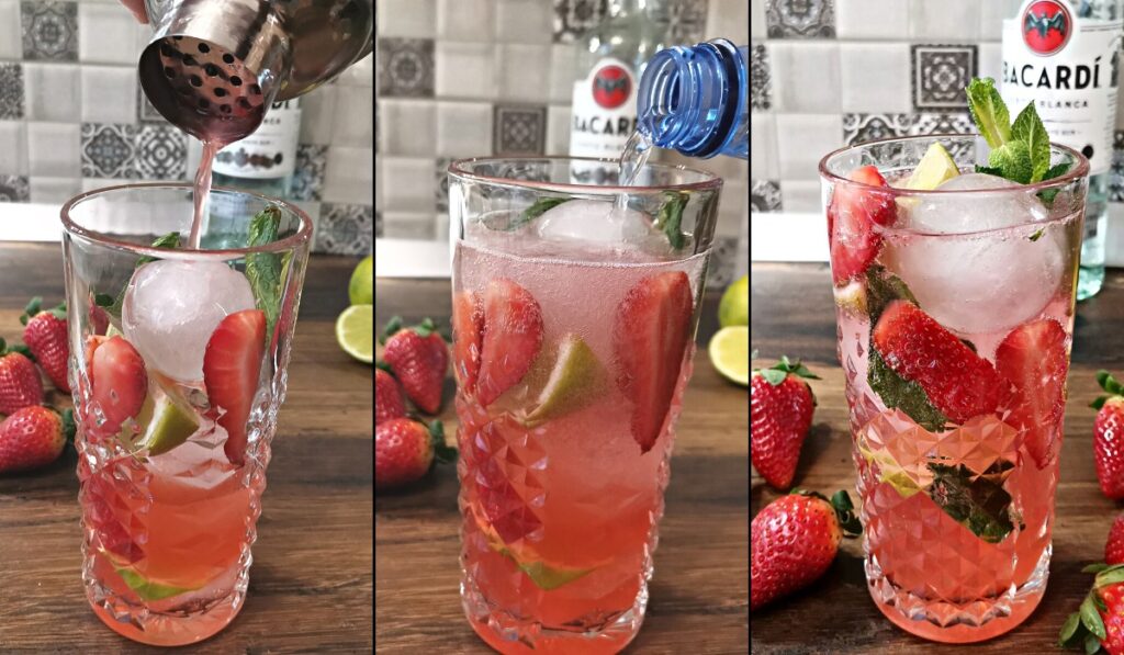 Strawberry Mojito Cocktail Recipe - Foodiosity