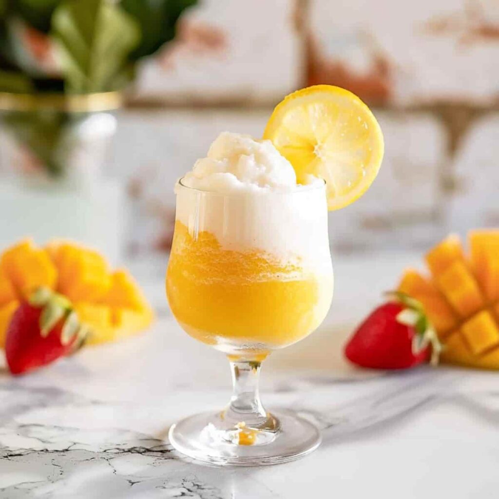 Coconut Mango Tropical Rum Slush - Foodiosity