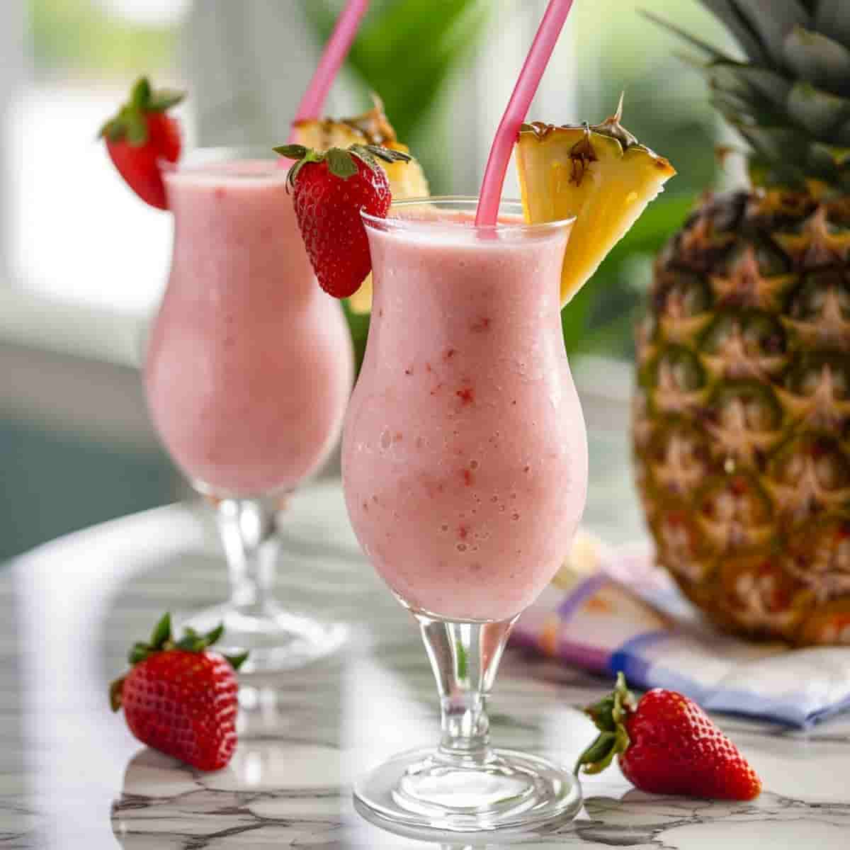 Strawberry Pina Colada - Foodiosity
